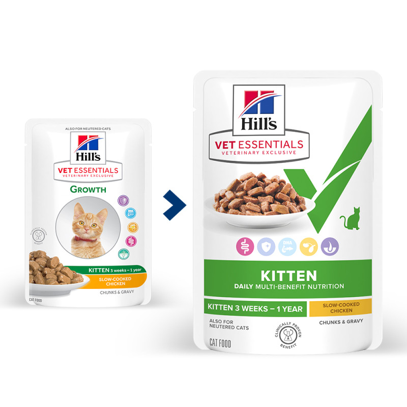 Vetessentials (Hill's) Vet Essentials Chat Multi-Benefit Kitten Poulet ...